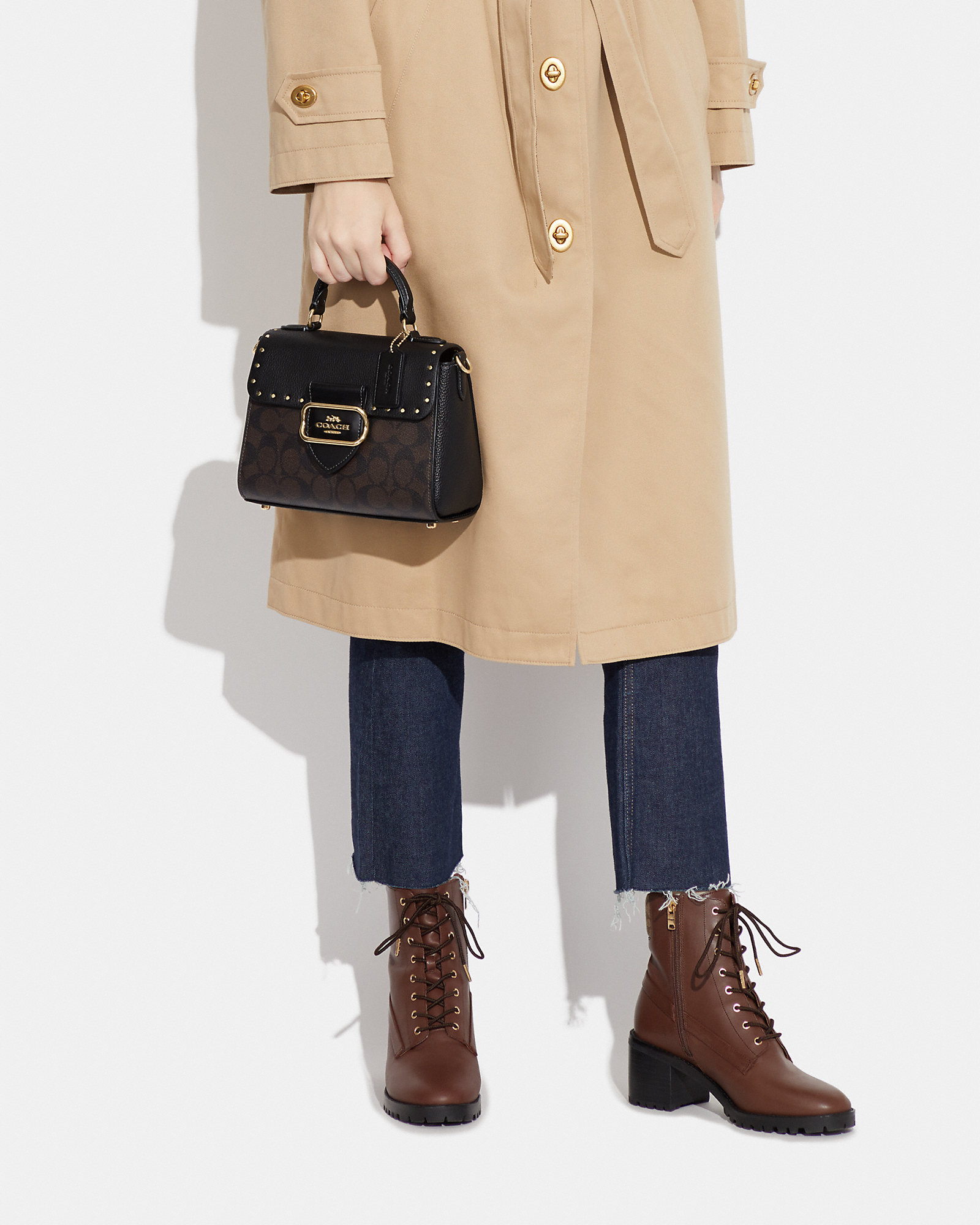 COACH MORGAN TOP HANDLE SATCHEL IN COLORBLOCK SIGNATURE CANVAS WITH ...