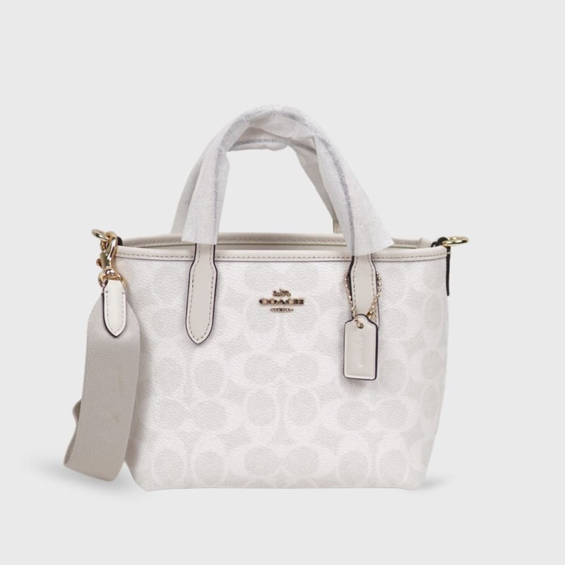 COACH CITY MINI TOTE IN SIGNATURE CANVAS ( GLACIER WHITE ) tips-sebelum ...